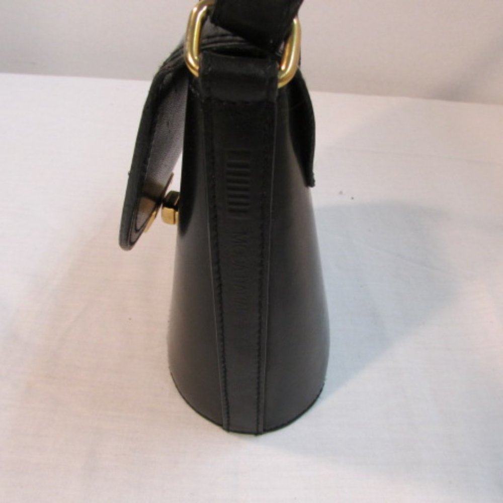 Vintage Moda Italiana All Black Leather Purse - Gem